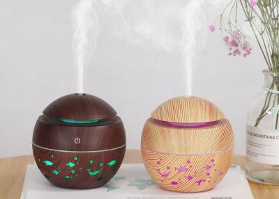China 20m2 Waterless Wooden Air Humidifier 150g Ultrasonic Aroma LED Light for sale
