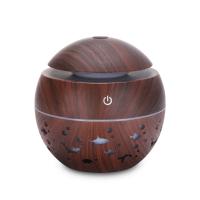 China 20m2 Waterless Wooden Air Humidifier 150g Ultrasonic Aroma LED Light for sale