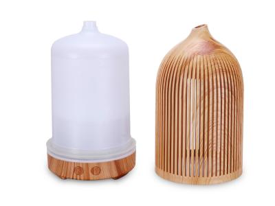 China 200ml Hollow Strip Ultrasonic Wood Grain Vase Aromatherapy Aroma Diffuser for sale
