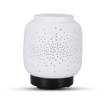 China 100ML White Ceramic Ultrasonic Essential Oil Diffuser Aroma 14W Light Led for sale