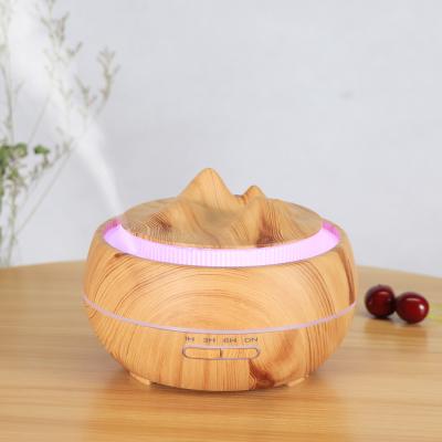 China 400ML 570g Ultrasonic Essential Oil Diffuser Wood Grain Light Wood for sale
