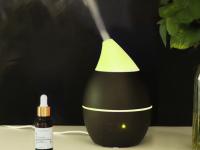 China 300ML Waterdrop Ultrasonic Essential Oil Diffuser 7 Led Color 50ml/h Wood Grain for sale