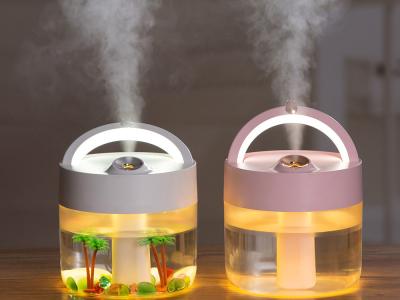 China 1000ml Intermittent Spray Ultrasonic Air Humidifier USB Portable Dimmable for sale