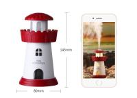 China 150ml Lighthouse USB Air Humidifier Ultrasonic Portable Desktop 7 Color for sale