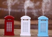 China 300ml LED Creative Vintage British Phone Booth Ultrasonic USB Air Humidifier for sale