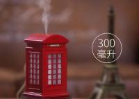 China 300ml LED Creative Vintage British Phone Booth Ultrasonic USB Air Humidifier for sale