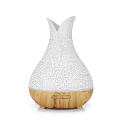 China 400ML Cracked Colorful Vase Wood Aroma Diffuser For Essential Oil for sale