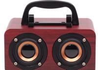 China Wood Mini Portable Bluetooth Speaker 1200Mah Retro BT Speaker With Stand for sale