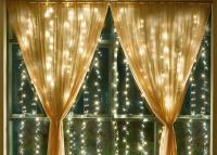 China IP65 300 LED Warm White Rechargeable Night Lamp Curtain String for sale