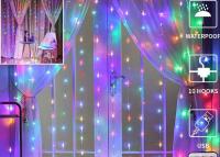 China IP65 300 LED Warm White Rechargeable Night Lamp Curtain String for sale