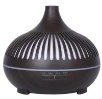 China 500ml Ultrasonic Hollow Wood Aroma Diffuser Cool Mist Humidifier With Bluetooth Speaker for sale