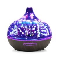China 3D Firework Glass Essential Oil Air Aroma Diffuser 400ml Cool Mist Air Diffuser Humidifier for sale