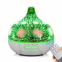 China 3D Firework Glass Essential Oil Air Aroma Diffuser 400ml Cool Mist Air Diffuser Humidifier for sale