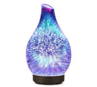 China 3D Glass 7 Color Fireworks Essential Oil Aroma Diffuser Humidifier for sale