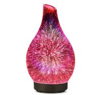 China 3D Glass 7 Color Fireworks Essential Oil Aroma Diffuser Humidifier for sale