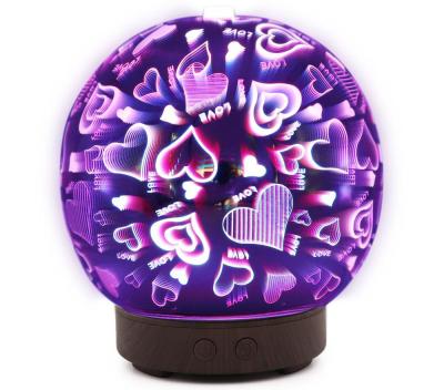 China 3D Ball Firework Glass Ultrasonic Essential Oil Air Aromatherapy Humidifier for sale