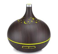 China 400ML Creative Wood Hollow Star Moon Aromatherapy Diffuser Humidifier for sale