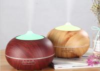 China 400ml Wood Grain Ultrasonic Humidifier Aromatherapy Timing Aroma Diffuser Led Light Air Purifier for sale