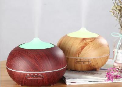 China 400ml Wood Grain Ultrasonic Humidifier Aromatherapy Timing Aroma Diffuser Led Light Air Purifier for sale