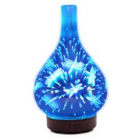 China 3D Fireworks Glass Home Aroma Diffuser Humidifier Machine With Colorful Light for sale
