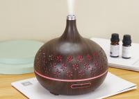 China 400ml Flower Pattern Aromatherapy Essential Oil Difuser Wood Grain Small Night Light Humidifier for sale