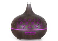 China 400ml Flower Pattern Aromatherapy Essential Oil Difuser Wood Grain Small Night Light Humidifier for sale