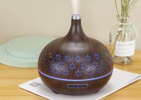 China 400ml Flower Pattern Aromatherapy Essential Oil Difuser Wood Grain Small Night Light Humidifier for sale