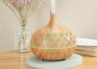 China 400ml Flower Pattern Aromatherapy Essential Oil Difuser Wood Grain Small Night Light Humidifier for sale