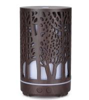 China 200mL Wood Grain Hollow Out Essential Oil Aroma Diffuser Humidifier Cool Mist for sale