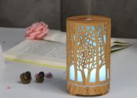China 200mL Wood Grain Hollow Out Essential Oil Aroma Diffuser Humidifier Cool Mist for sale