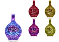 China 3D Multi Color Aromatherapy Night Light Glass Ultrasonic Fireworks 5V Aromatherapy Machine for sale