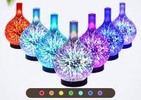 China 3D Multi Color Aromatherapy Night Light Glass Ultrasonic Fireworks 5V Aromatherapy Machine for sale