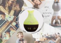 China 130ml Humidifier Oil Diffuser Ultrasonic Aroma Diffuser Wood Grain Mini Humidifier for sale