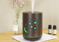China Hollow Star Moon Design Wood Essential Oil Cool Mist Air Scent Diffuser Machine for sale