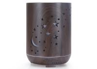 China Hollow Star Moon Design Wood Essential Oil Cool Mist Air Scent Diffuser Machine for sale