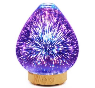 China Electric Ultrasonic 3D Glass Diffuser Essential Oil Cool Mist Humidifier Fragrance for sale