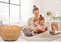 China 300ml Pumpkin Shaped Wood Grain Orange Ultrasonic Aroma Essential Oil Home Fragrance Diffuser for sale