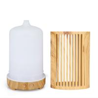 China Household Colorful Hollow Wood Grain Humidifier 200ML Silent Diffuser Machine Ultrasonic Atomizer for sale