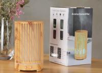 China Household Colorful Hollow Wood Grain Humidifier 200ML Silent Diffuser Machine Ultrasonic Atomizer for sale