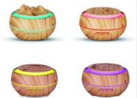China 400ML Mountain View Wood Grain Hollow Aroma Humidifier For Bedroom for sale