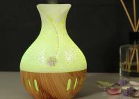 China 130ml Mini USB Vase Shape Essential Oil Diffuser Wooden Ultrasonic Aromatherapy Diffuser for sale