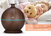 China 130ML Wood Grain Ultrasonic USB Air Humidifier Diffuser Aromatherapy With 7 Color Led Light for sale