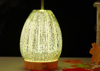 China Flower Bud Shaped 3D Glass Diffuser Aroma Humidifier Egg Shaped Essential Oil Diffuser for sale