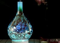 China LED Light Aroma Difuser Ceramic Glass Of Aromatherapy Essential Oil Diffuser Ultrasonic Humidifier for sale