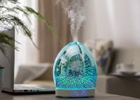 China 100ml  ultrasonic essential oil aroma diffuser hybrid humidifier with 3d effect glass shell for sale