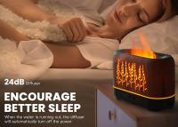 China 5V USB 200ML Essential Oil Diffuser Quiet Cool Mist Humidifiers with Flame Night Light for sale