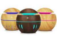 China 130ML Mini Wood Grain Ultrasonic Essential Oil Cool Mist Humidifier Home Office USB Water Diffuser for sale
