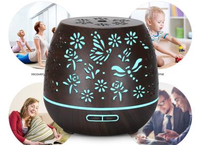 China 400ml Flower Dragonfly Style Wooden Aroma Diffuser Air Humidifier For Spa Yoga for sale