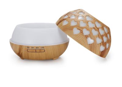 China 400ml Heart Wood Grain Humidifier Hollow Color Aromatherapy Humidifier for sale