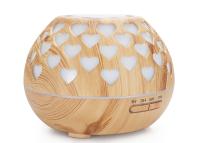 China 400ml Heart Wood Grain Humidifier Hollow Color Aromatherapy Humidifier for sale